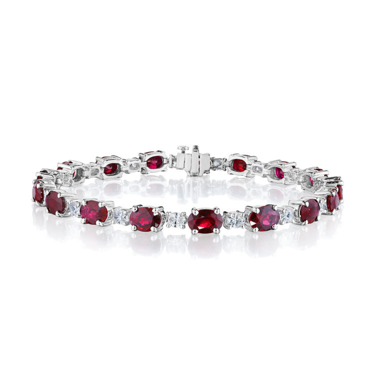 Oval Ruby & Diamond Bracelet – SES Creations